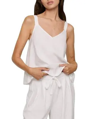 Eberjey Linen Blend V-Neck Camisole White