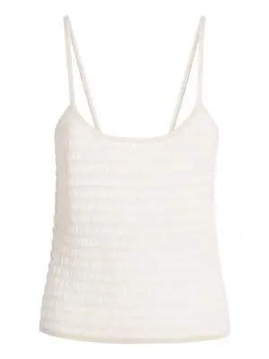 BARRIE Cashmere-cotton Tank Top - Ivory