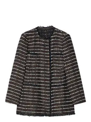 Marina Rinaldi Tweed Longline Jacket - Blue