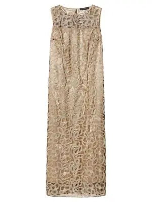 Marina Rinaldi Embroidered Tulle Maxi Dress - Black