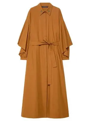 Marina Rinaldi Cotton Poplin Midi Dress - Brown