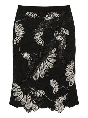 Marina Rinaldi Cotton-blend Lace Midi Skirt - White