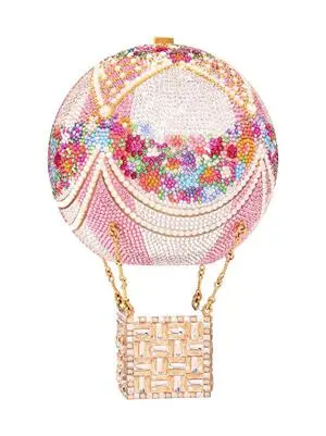 Judith Leiber Hot Air Balloon Crystal Minaudière - Champagne Rose Multi