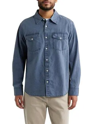 CORRIDOR Pigment Dye Canvas Button-up Shirt - Navy