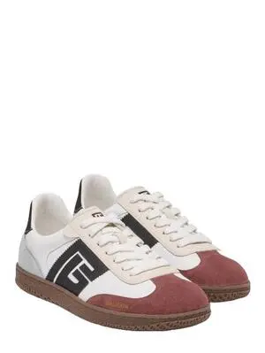 Balmain Swan Low Top Sneakers - Gl0 White/burgundy