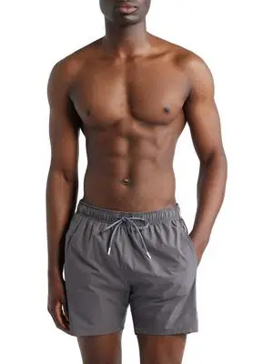 BOSS Side Stripe Swim Trunks - Dark Grey