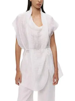 NOCTURNE Belted Vest - Ivory