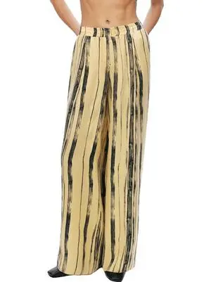 NOCTURNE Striped Wide-leg Pants - Multi-colored