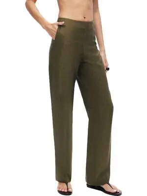 NOCTURNE Straight-leg Tailored Trousers - Khaki