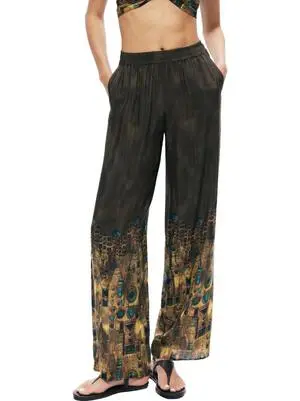 NOCTURNE Printed Straight-leg Pants - Multi-colored
