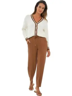 Anatomie Noria Fluid Woven Pant With Fly-front & Drawcord - Brunette