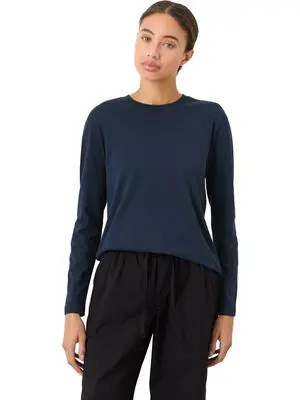PACT Organic Cotton Softspun Essential Crewneck Long Sleeve Tee - Navy
