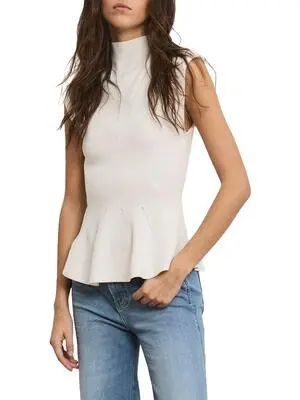 Veronica Beard Seraphine Sleeveless Turtleneck Sweater - Off White