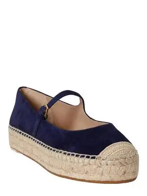 Ralph Lauren Luize Mary Jane Platform Espadrille Refined Navy