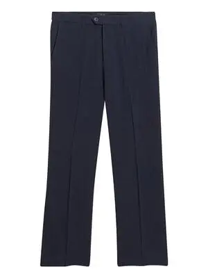 PERCIVAL Flat Front Linen Chinos - Navy
