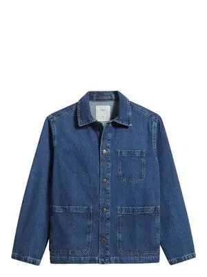 PERCIVAL Gove Cotton Denim Chore Coat - Mid Wash Blue