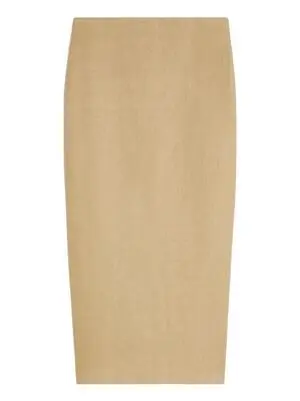 Max Mara Slim-fit Linen Twill Midi Skirt - Camel