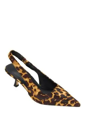 Yosi Samra Haven Calf Hair Slingback Pumps - Leopard