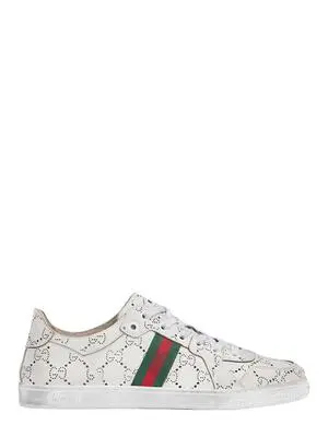 Gucci Gg Leather Low-top Sneakers - White