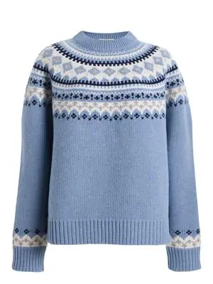 Miu Miu Fairisle Wool Sweater - Blue