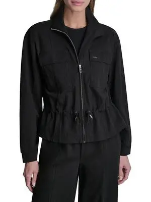Dkny Cotton Blend Piqué Jacket - Black