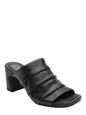 Ash Leather Slide Sandal - Black