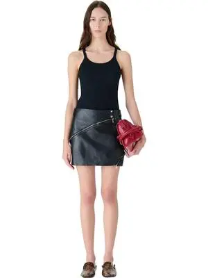 IRO PARIS Marinar Leather Mini Skirt - Black