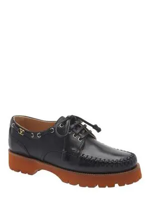 Valentino Garavani Lug Sole Boat Shoe - Black