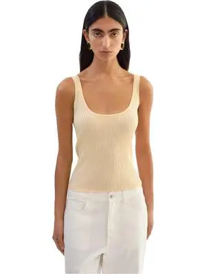 LAMARQUE Bista Shimmery Rib Knit Tank Top - Yellow
