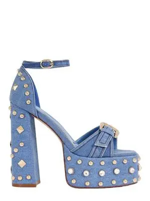 AZALEA WANG Evgenia Block Sandal - Denim