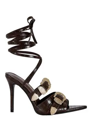 AZALEA WANG Westbrook Stiletto Sandal - Chocolate