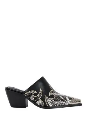 AZALEA WANG Cecily Block Heel Mule - Black
