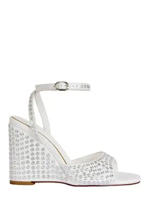 AZALEA WANG Studded Wedge Sandal - White