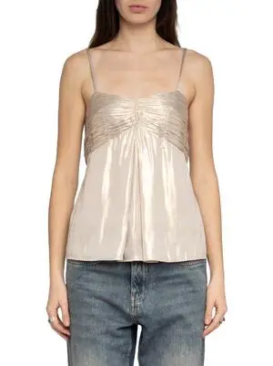 Zadig&Voltaire Cippie Pleated Metallic Camisole - Gold