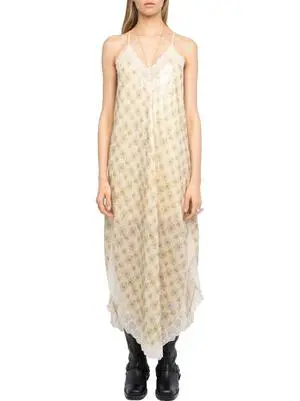 Zadig&Voltaire Ristyl Mirror Flowers Sequin Slipdress - Vanille