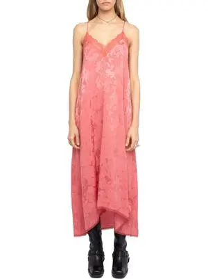 Zadig&Voltaire Risty Jacquard Silk Slipdress - Tea Rose