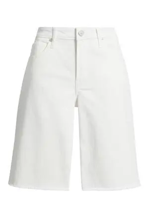 CITY BLUES Frayed Denim Bermuda Shorts - Ivory