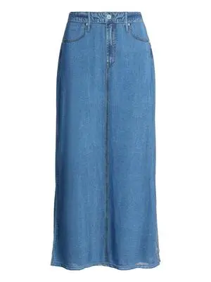 CITY BLUES Denim Mesh Maxi Skirt - Indigo