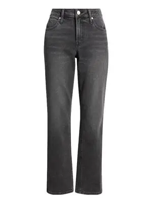 CITY BLUES Dover Ankle Straight Leg Jeans - Black Whisker Wash