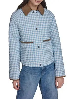 LEVI'S Quilted Barn Jacket - Light Blue/white Gingham