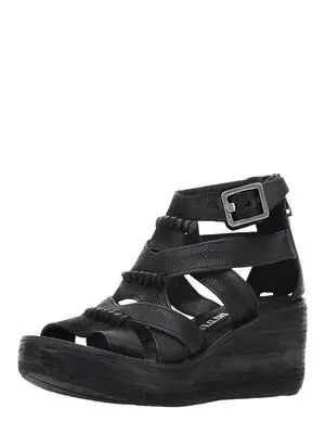 A.S.98 Norman Platform Wedge Sandal Black