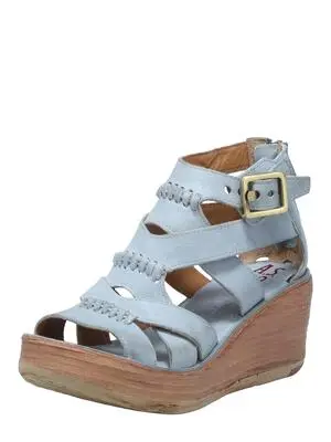 A.S.98 Norman Platform Wedge Sandal Sky