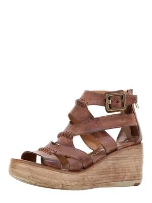 A.S.98 Norman Platform Wedge Sandal - Whiskey