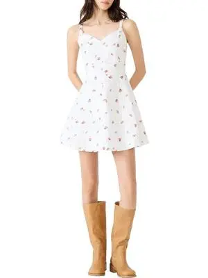 Steve Madden Harley Floral Fit & Flare Minidress - Antique