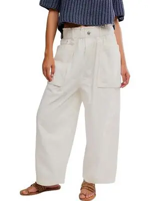 Free People Costa Straight-leg Harem Pants - Whisper White