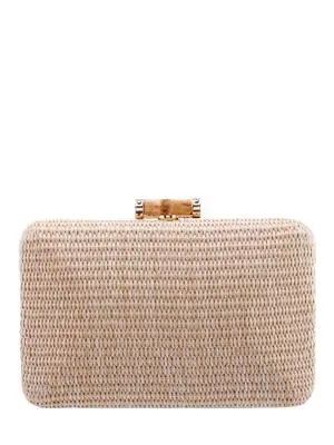 Nina Malia Frame Clutch - Light Natural