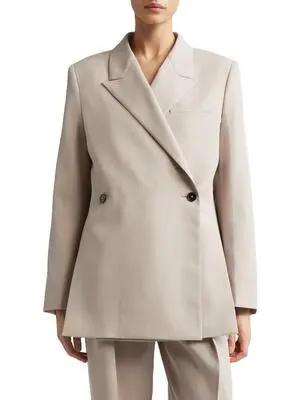 JIL SANDER Slim Double-breasted Wool Gabardine Blazer - Mauve
