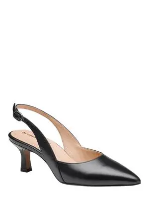 Johnston & Murphy Lindsey Slingback Kitten Heel Pumps - Black Glove Leather