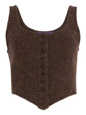 Ralph Lauren Sherry Tweed Vest Top - Brown