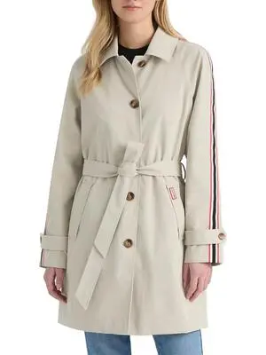 Hunter Stripe Sleeve Trench Coat - Vanilla